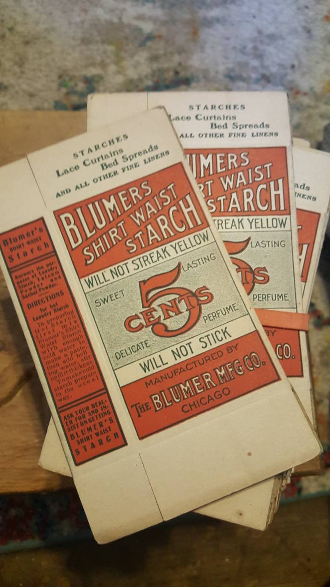 Lot of 2 Vintage 1930s Advertising. Blumers Shirtwaist Starch Boxes ...