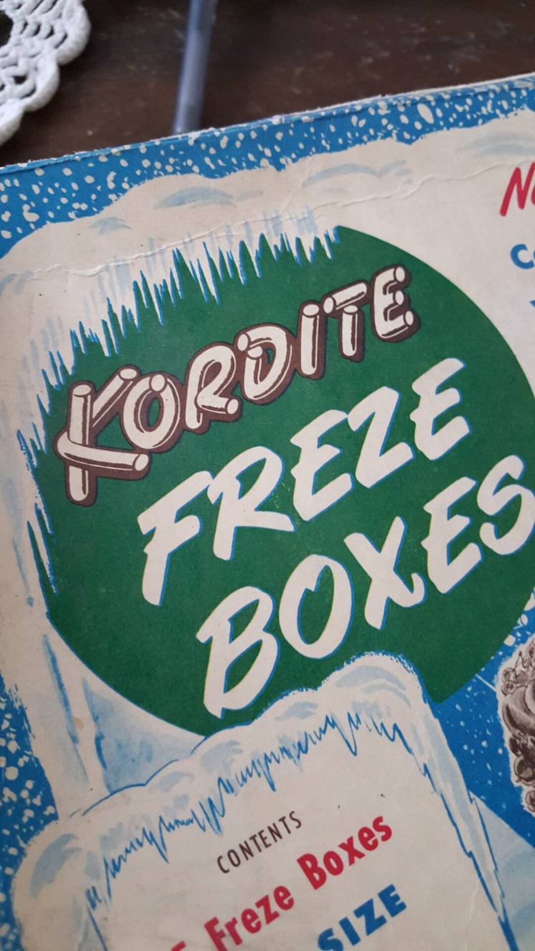Vintage 1950s Era Kordite Freze Boxes. Original Box, Quart Size, 25 ...