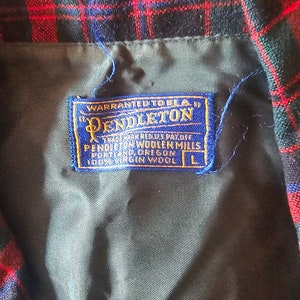 Vintage Men's Pendleton Wool Jacket /shirt. Green/red Plaid, Unlined ...