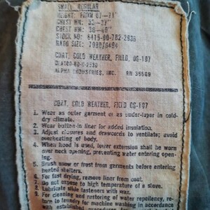 Vintage M-65 Army Jacket. Field Cotton Sateen. Size S/small. FREE ...