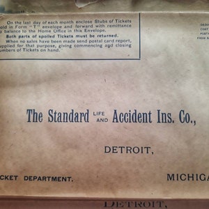 Vintage 1900s Era Standard Life Insurance Papers, Post Cards, Tickets ...