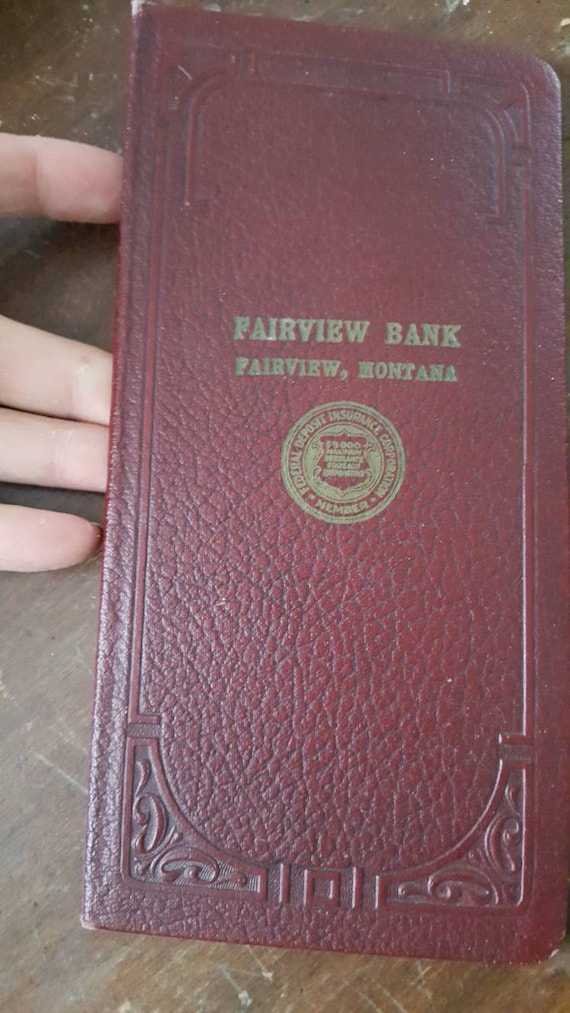 Vintage 1920s Era Bank Ledger Book. Fairview Montana. | Etsy