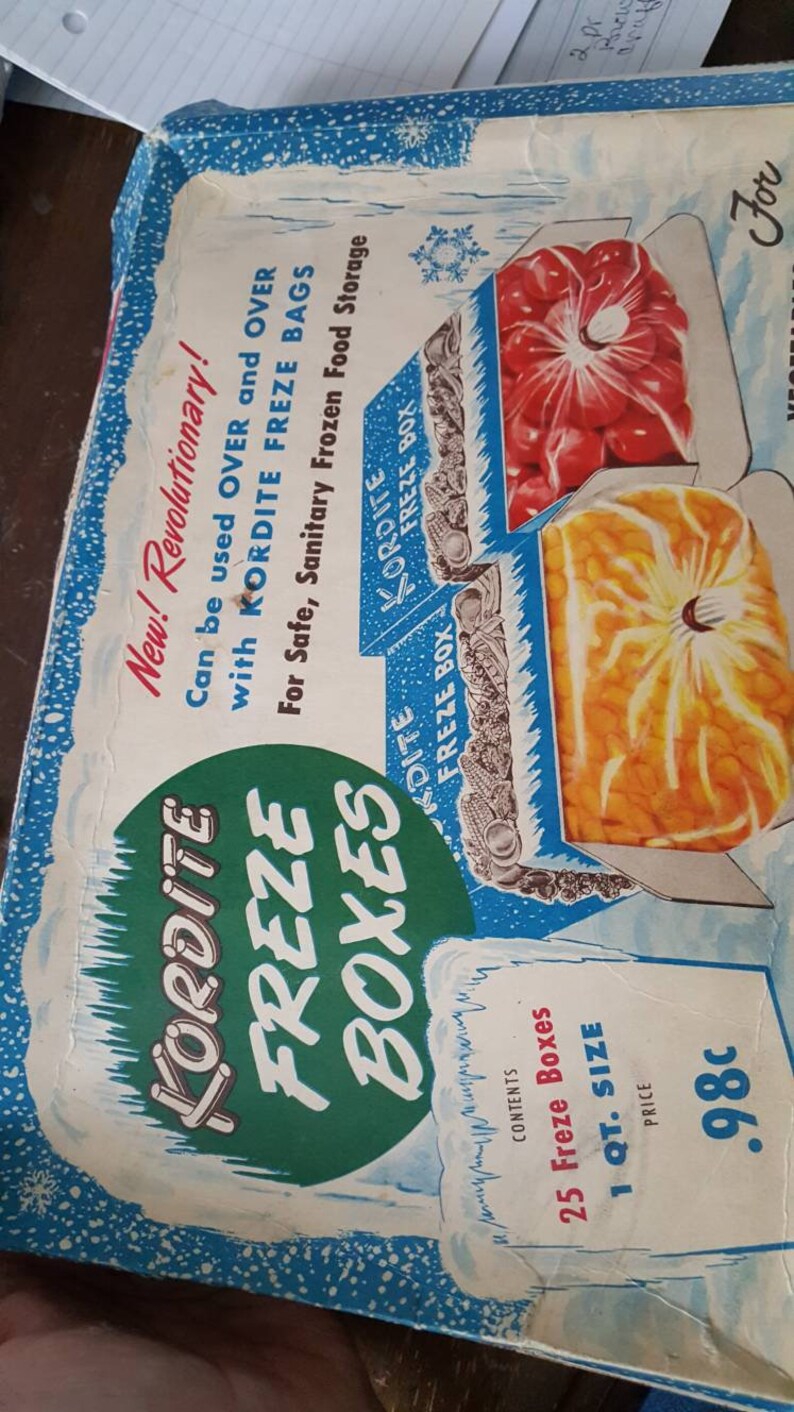 Vintage 1950s Era Kordite Freze Boxes. Original Box Quart - Etsy