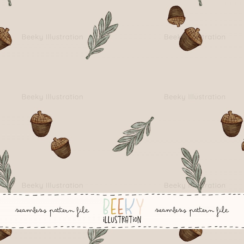 Acorn Forest Fabric - Etsy