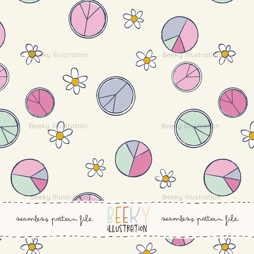 Peace Sign Seamless Pattern DIGITAL DOWNLOAD Daisy Seamless Pattern ...