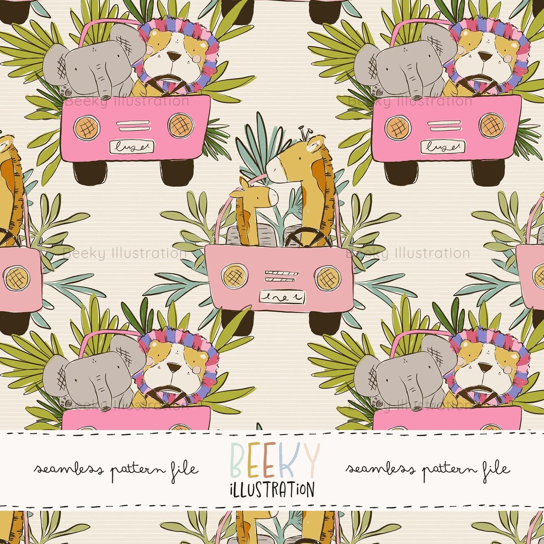 Safari Animals Seamless Pattern | DIGITAL DOWNLOAD | Jungle Digital ...