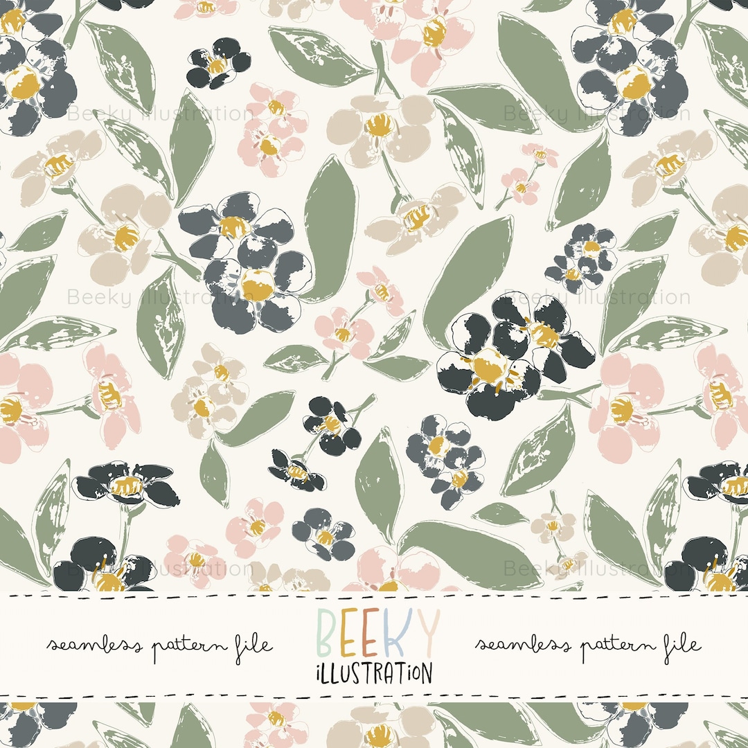 Boho Floral Seamless Pattern | DIGITAL FILE | Easter Floral Seamless ...