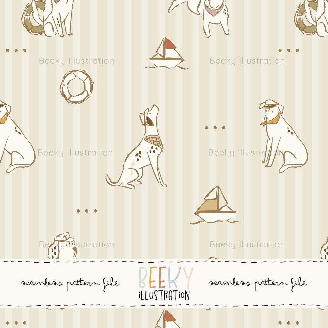 Dog Seamless Pattern | DIGITAL DOWNLOAD | Animal Seamless Pattern ...
