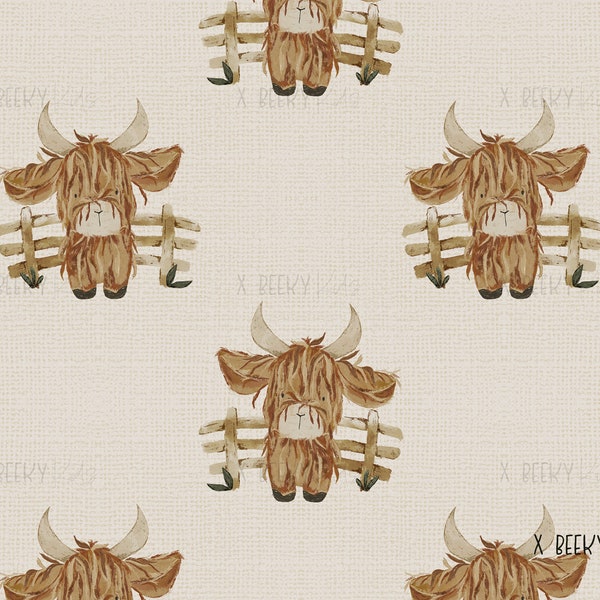 Highland Cow Pattern - Etsy