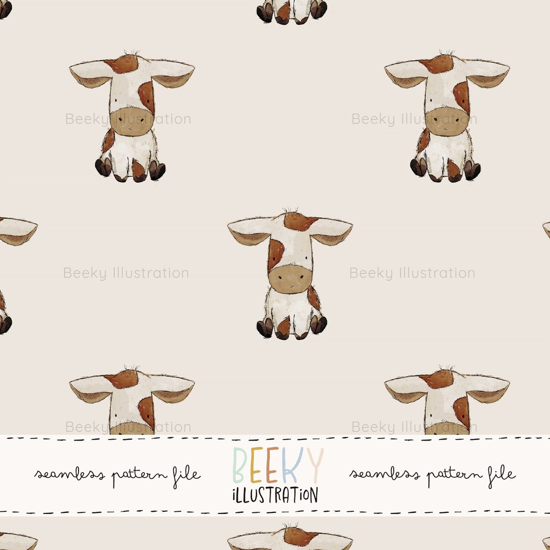 Cow Seamless Pattern | DIGITAL DOWNLOAD | Farm Animal Seamless Pattern ...