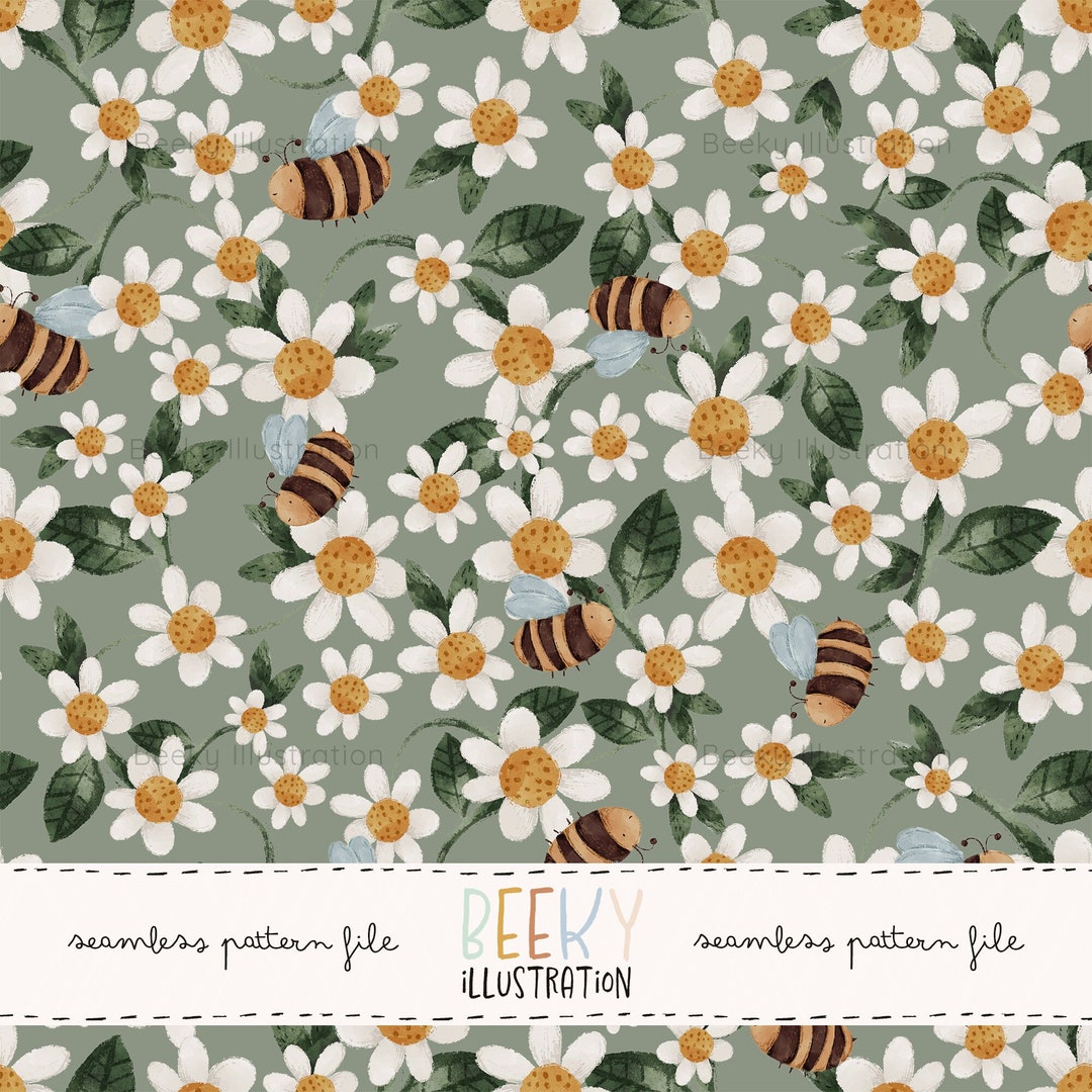 Daisy Seamless Pattern | DIGITAL DOWNLOAD | Easter Floral Seamless ...