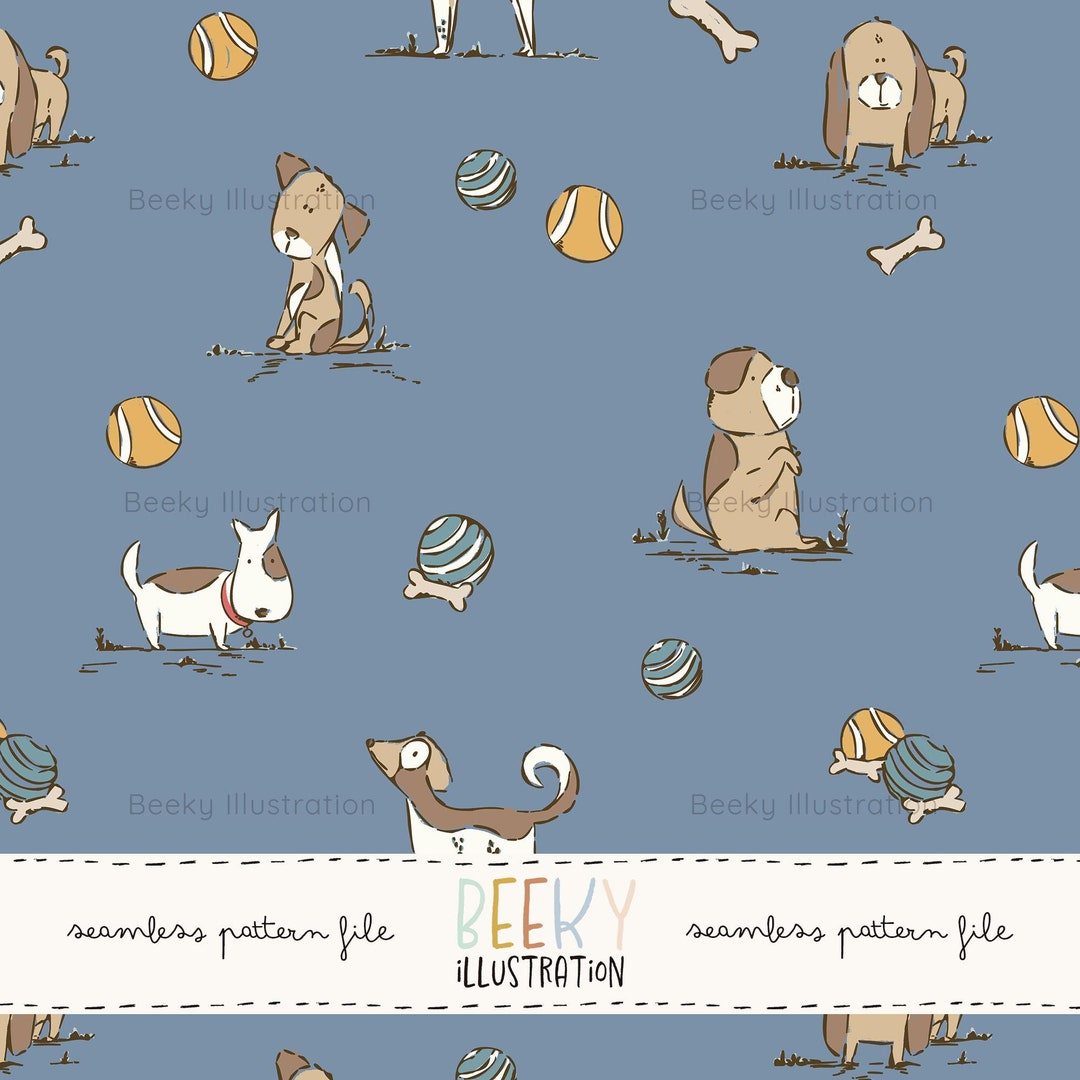 Dog Seamless Pattern | DIGITAL DOWNLOAD | Animal Seamless Pattern ...