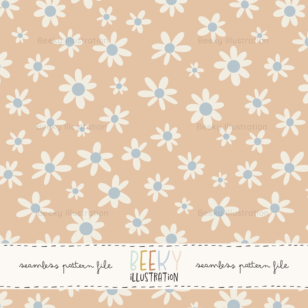 Daisy Seamless Pattern | DIGITAL DOWNLOAD | Fall Floral Seamless ...