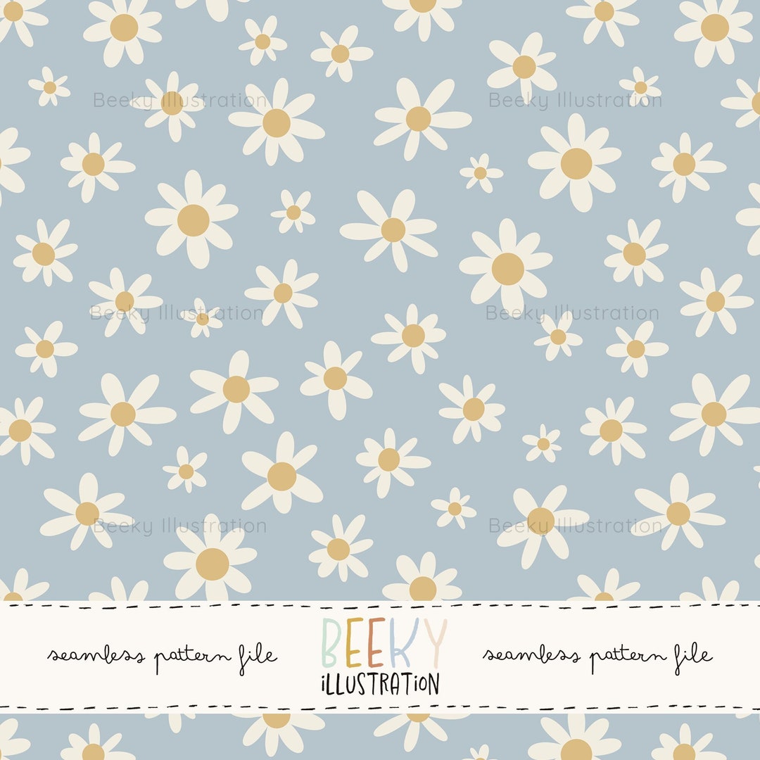 Daisy Seamless Pattern | DIGITAL DOWNLOAD | Boho Floral Seamless ...