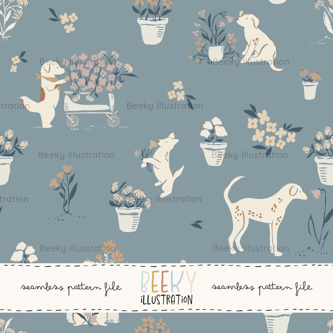 Dog Seamless Pattern | DIGITAL DOWNLOAD | Cute Animal Fabric Design ...