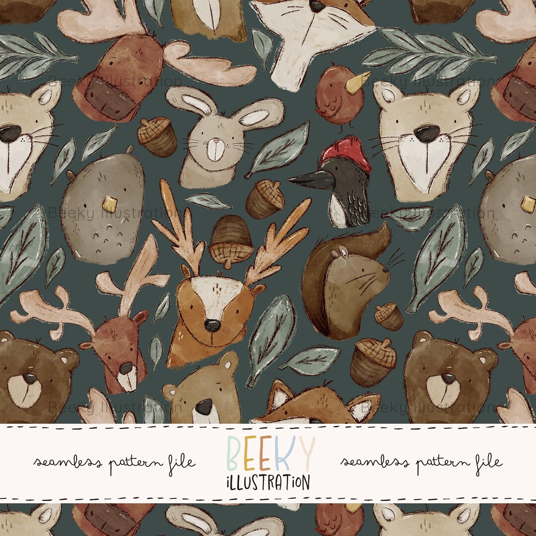 Forest Animals Seamless Pattern | DIGITAL DOWNLOAD | Woodland Digital ...