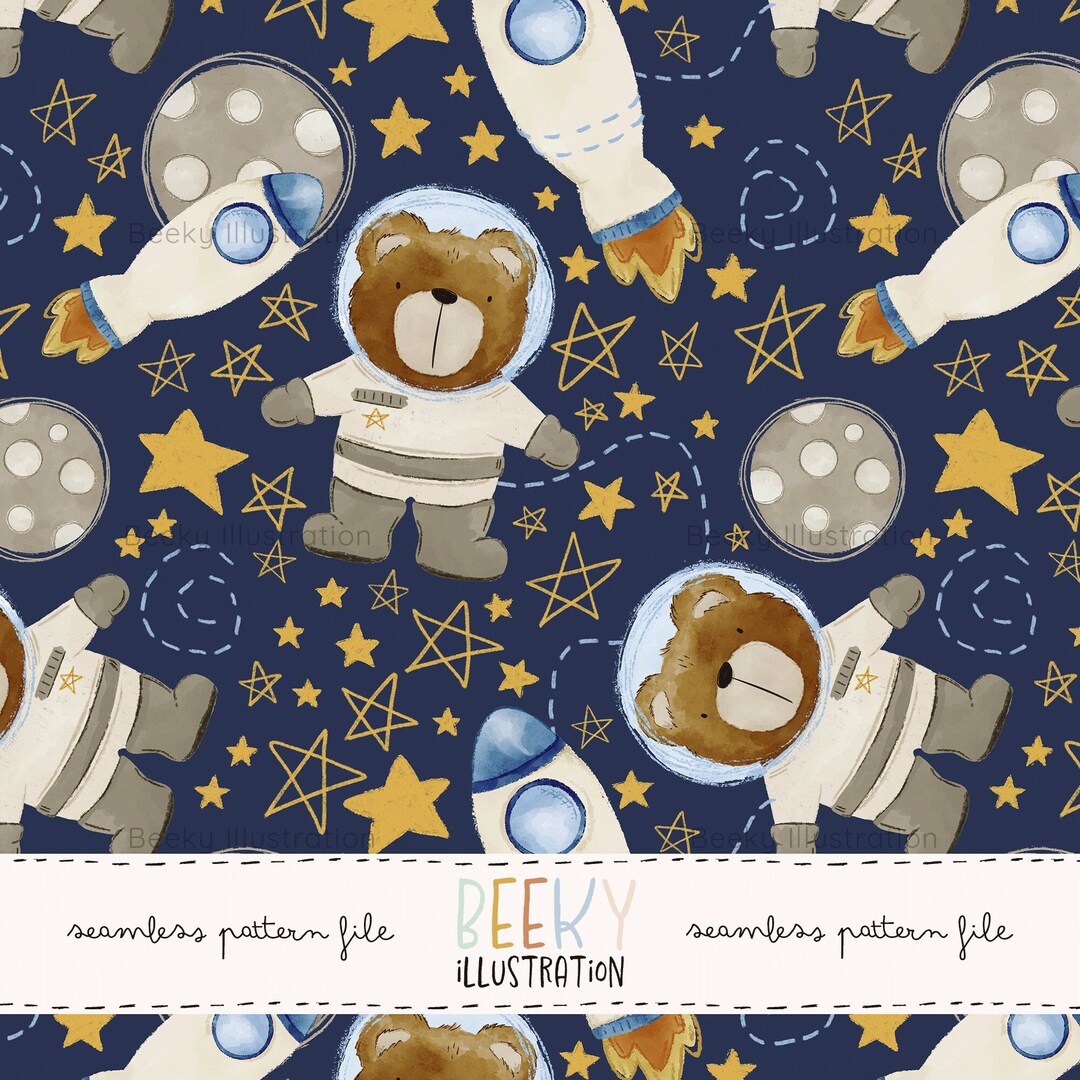 Space Seamless Pattern | DIGITAL DOWNLOAD | Outer Space Digital Paper ...