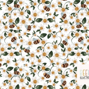 Daisy Seamless Pattern | DIGITAL DOWNLOAD | Easter Floral Seamless ...