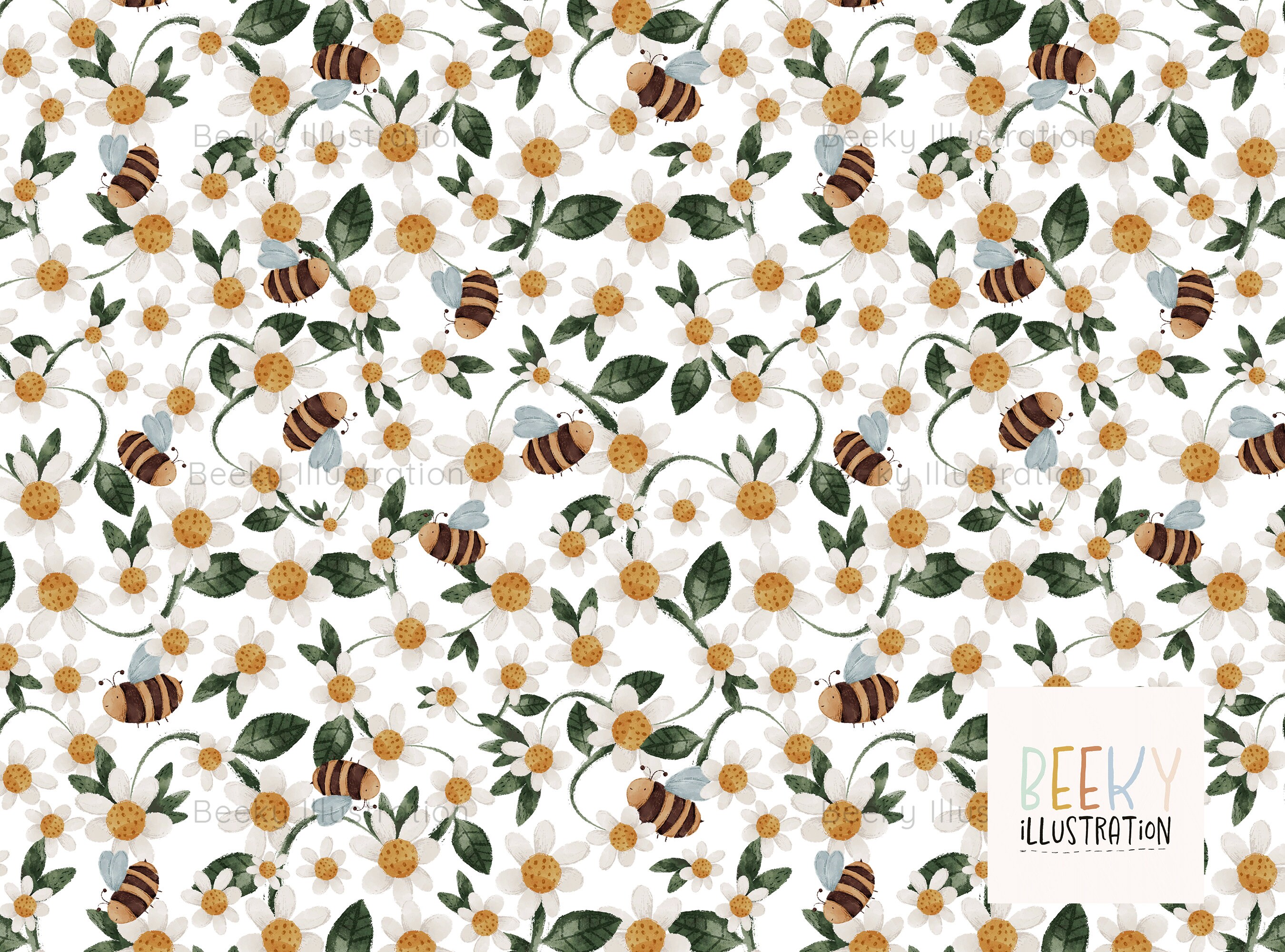 Daisy Seamless Pattern | DIGITAL DOWNLOAD | Easter Floral Seamless ...