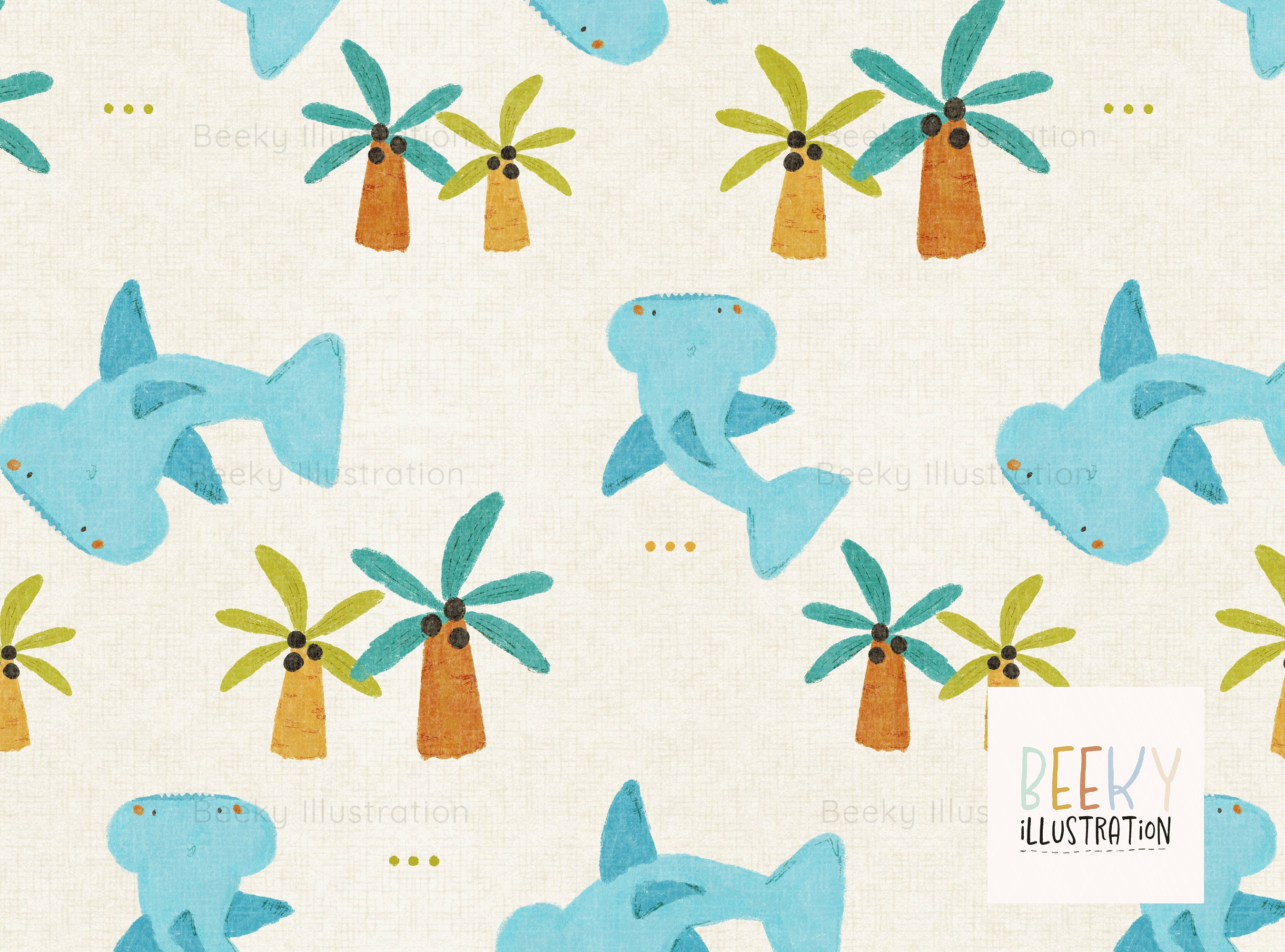 Shark Seamless Pattern | DIGITAL DOWNLOAD | Fishing Seamless Pattern ...