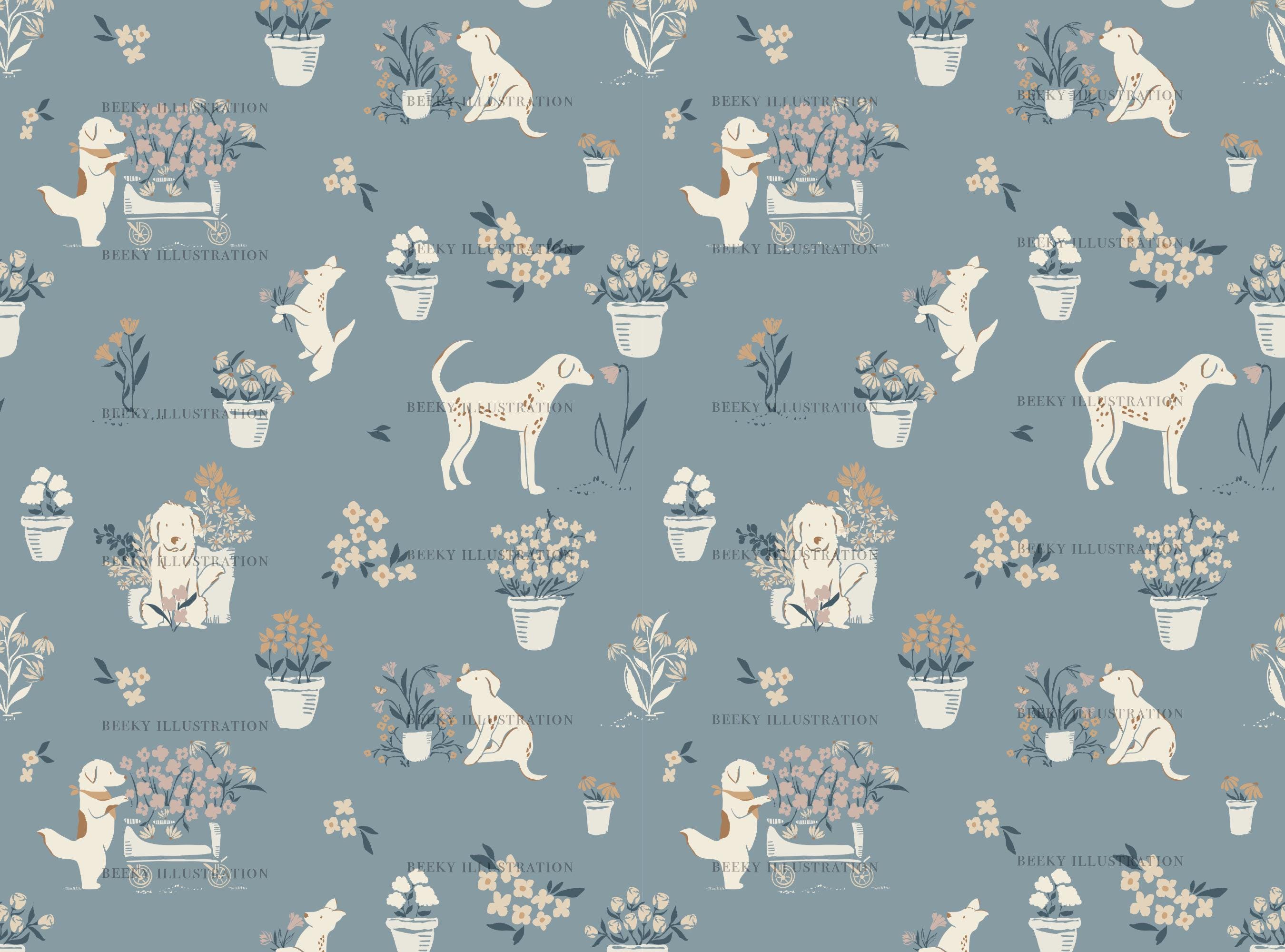 Dog Seamless Pattern | DIGITAL DOWNLOAD | Cute Animal Fabric Design ...