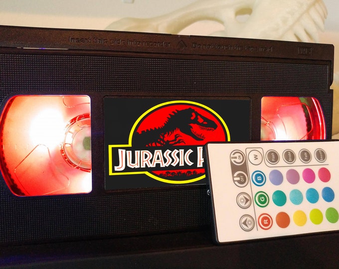Retro, Jurassic Park, Jurassic World, VHS, LED, Desk, Lamp, 90's, Gift ...