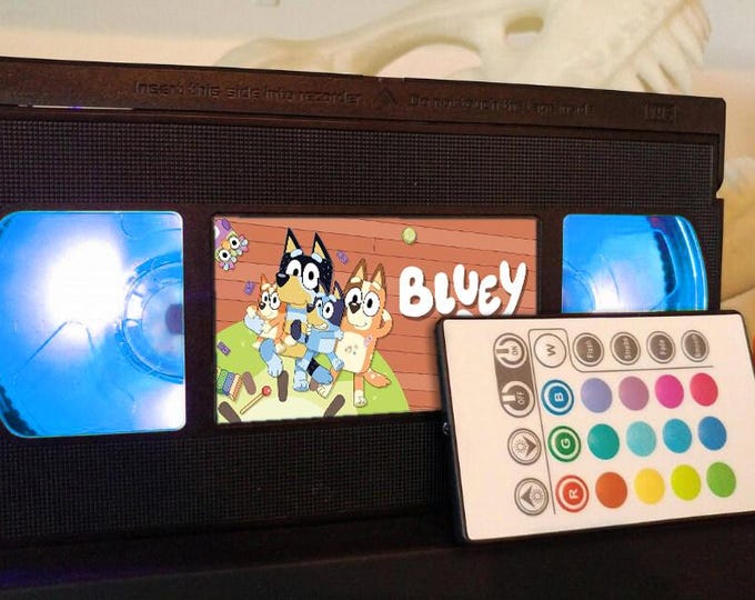 Bluey VHS Lamp, RGB Retro Desk Lamp, Kids Room Night Light, Fun Unique ...