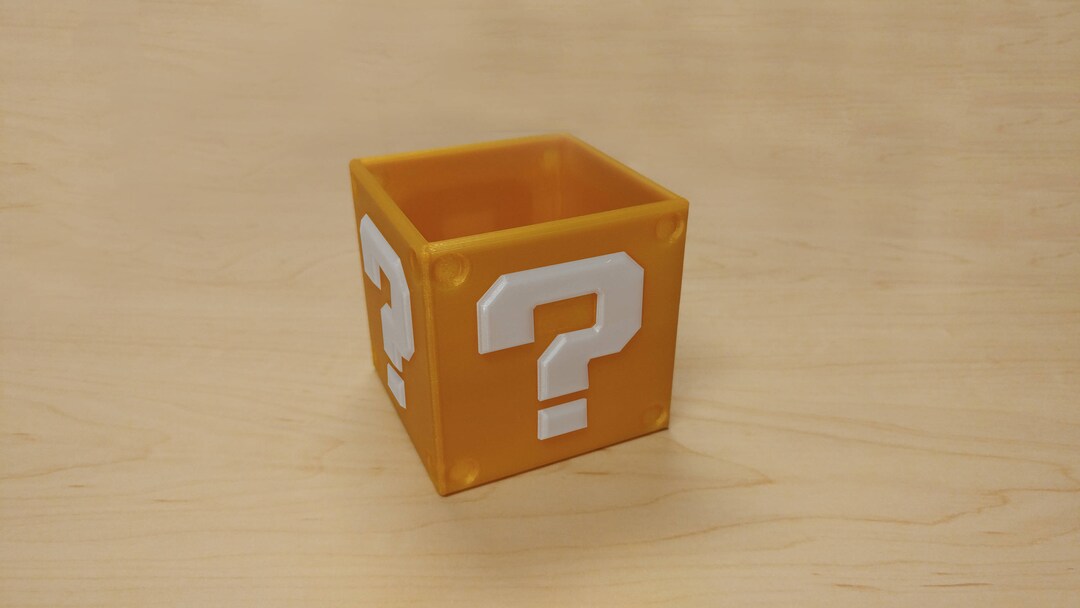 Retro | Mario | Question Block | Desk | Organizer | Dorm | Decor | Gift ...