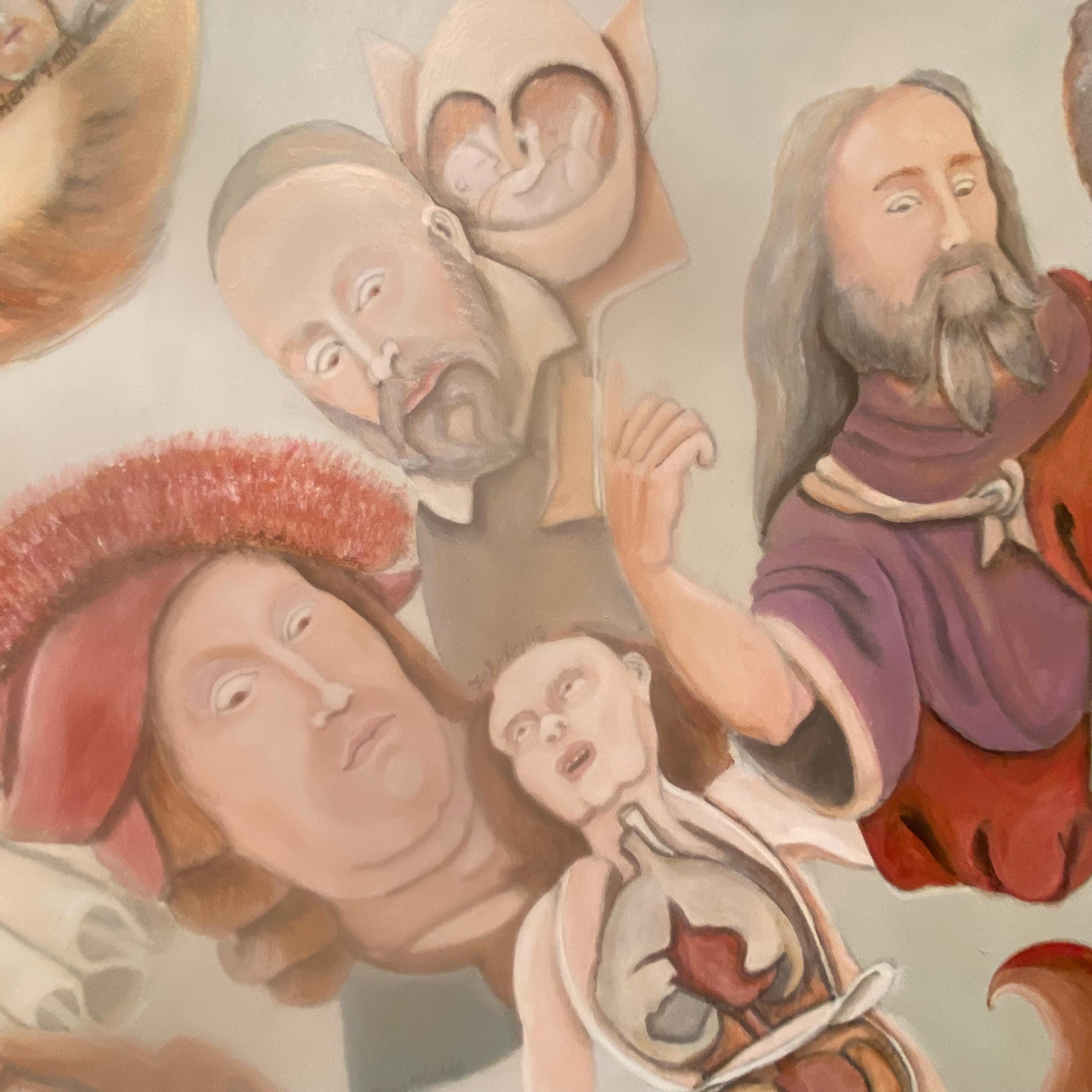 16th Century Acrylic Painting on Wood: Michael Servetus & Historical ...