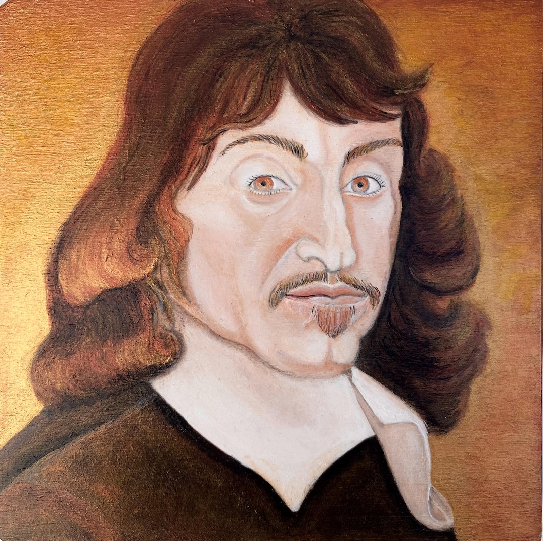 Miniature Rene Descartes Portrait Painting 5"x5" - Philosopher ...