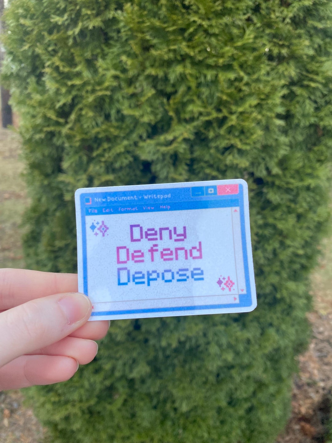 Deny Defend Depose Holographic Sticker, Healthcare, Eat the Rich, Anti ...
