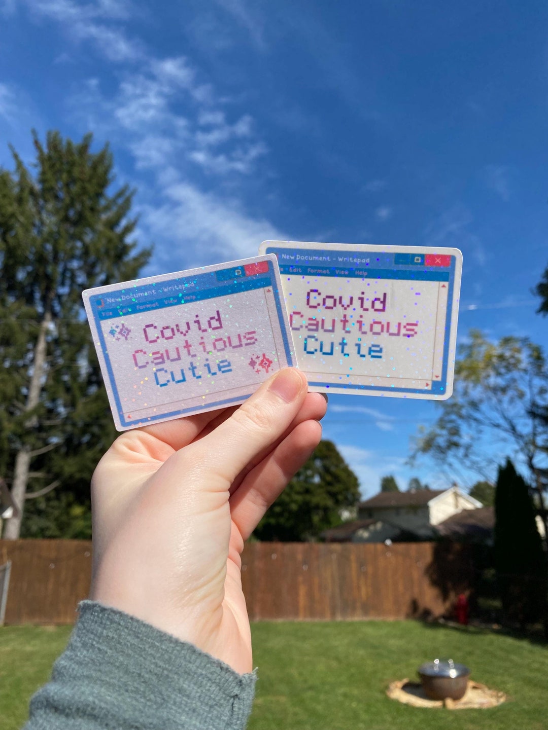 Covid Cautious / Conscious Cutie Holographic Sticker - Etsy