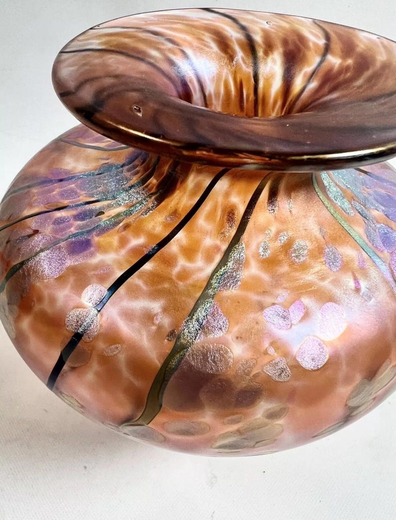 Tim Lazer Art Glass Vase Signed, Dated - Etsy