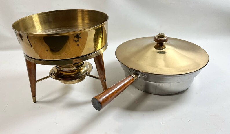 Danish Modern MCM Chafing Dish- Ernest Sohn~ Brass & Teak - Etsy
