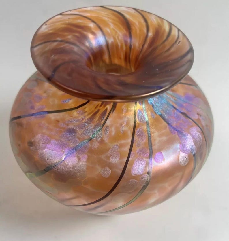 Tim Lazer Art Glass Vase Signed, Dated - Etsy