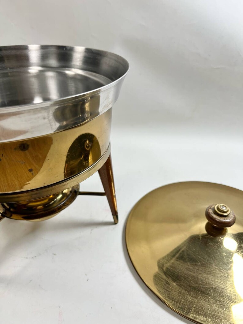 Danish Modern MCM Chafing Dish- Ernest Sohn~ Brass & Teak - Etsy
