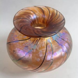 Tim Lazer Art Glass Vase Signed, Dated - Etsy