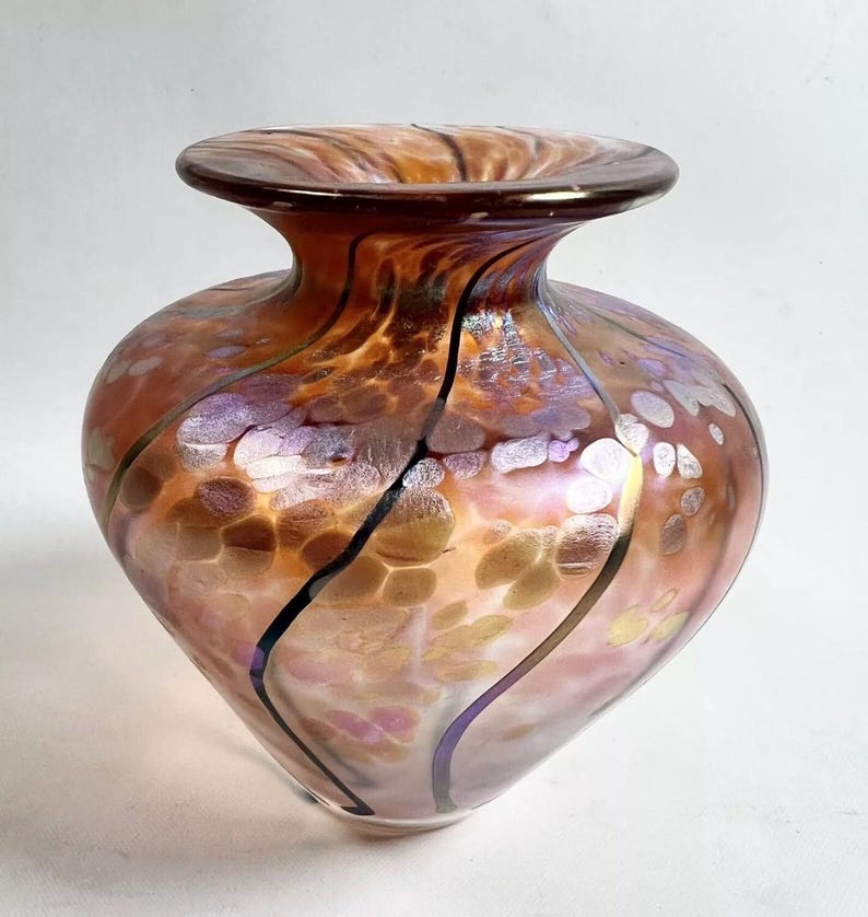 Tim Lazer Art Glass Vase Signed, Dated - Etsy