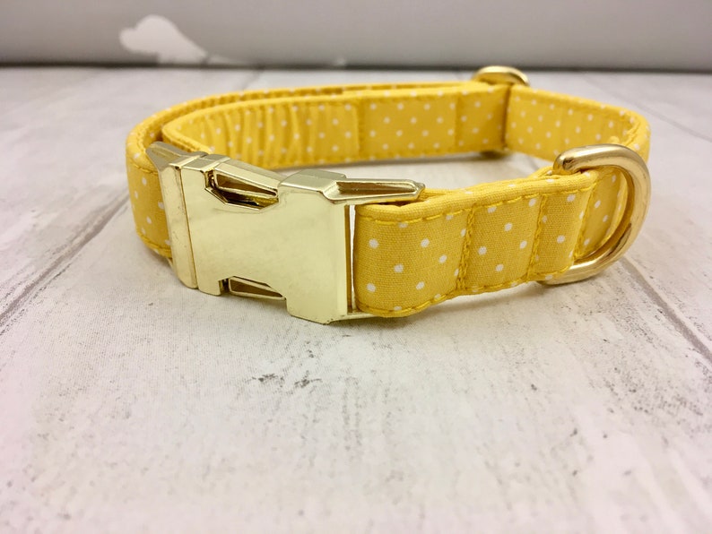 Dog Collar Mustard Yellow Dog Collar Spotty Dog Collar | Etsy