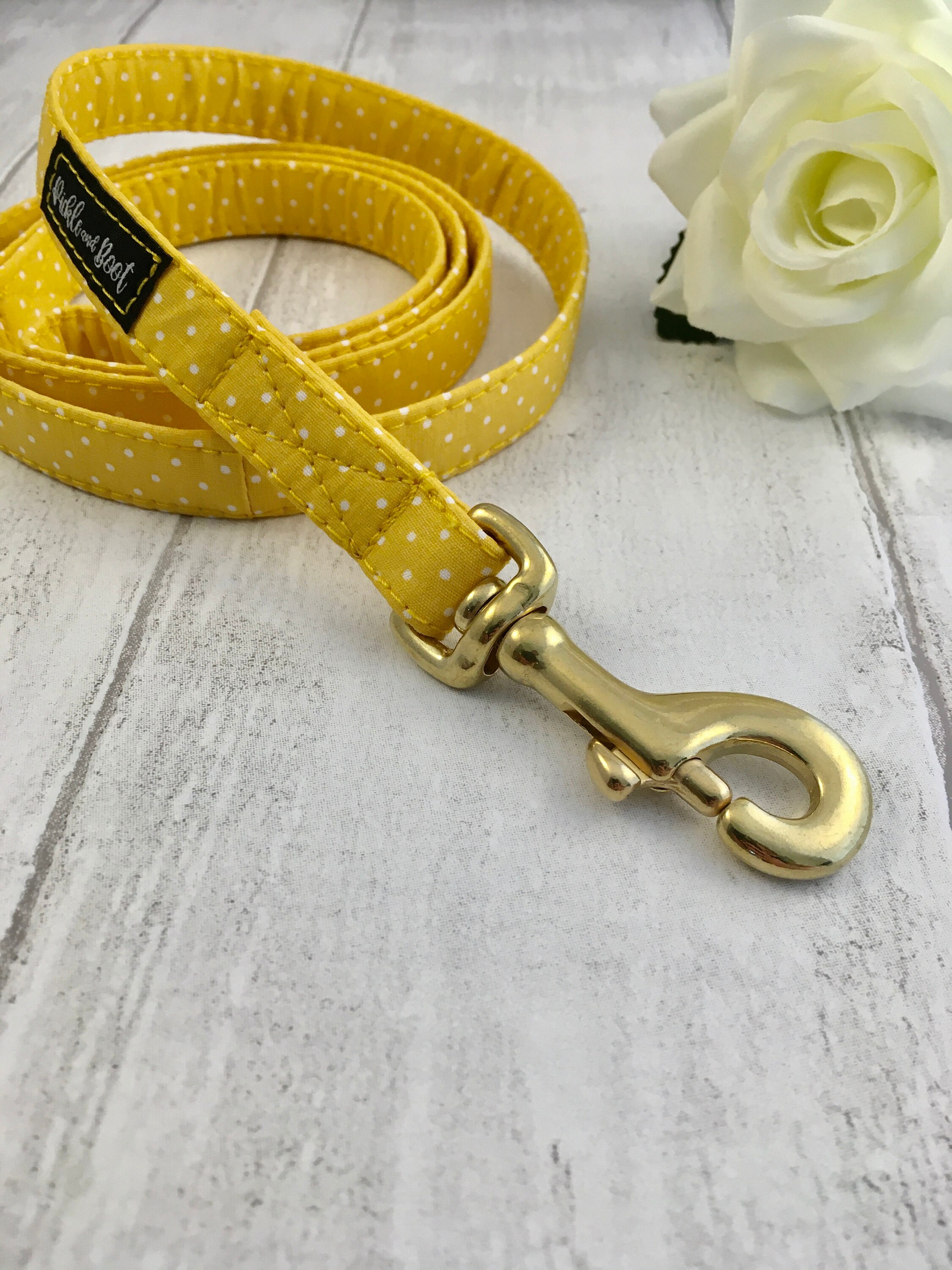 Dog Lead Dog Leash Mustard Yellow Dog Lead Spotty Dog - Etsy UK