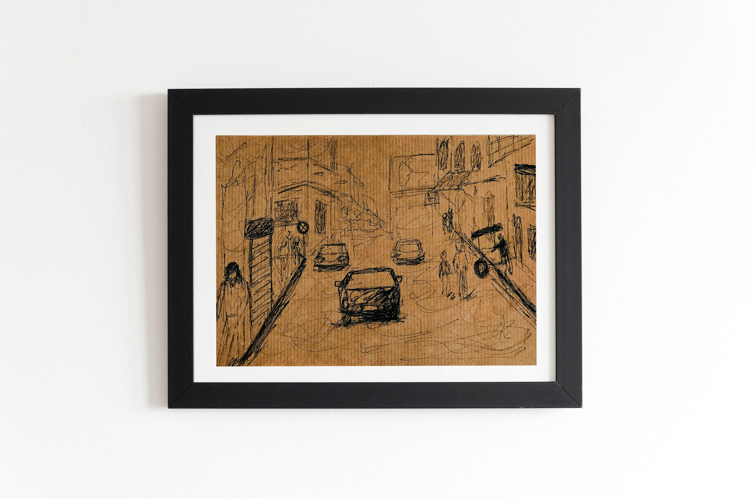 Original Ink Sketch City Scene Sketch Street Original - Etsy