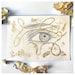 Original Drawing, Gold Flakes, Eye Sketch, Original Artwork, Eye ...
