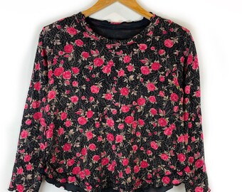 Rose Print Top - Etsy