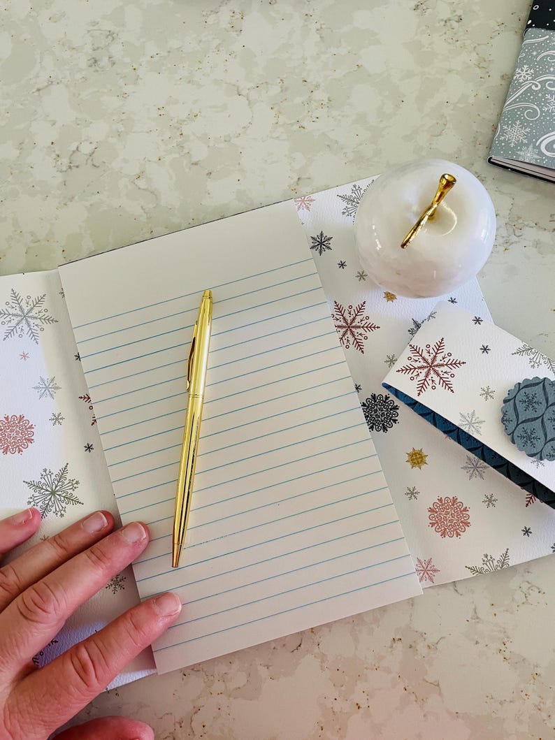 Winter Notepad Wallet | Handmade Notebook With Belly Band | Giftable ...