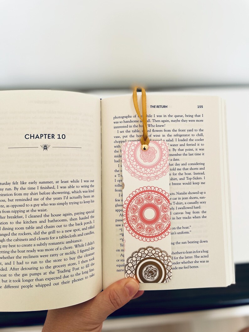 Pink & Gold Bookmark With Ribbon | Handmade Paper Bookmark With Brass ...
