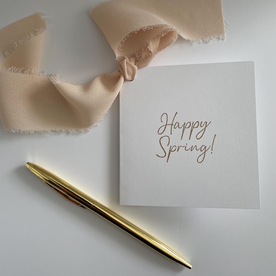 Elegant Gift Tags | Set of 4 "happy Spring" Favor Tags | Handmade ...