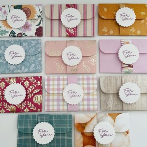 Gift Card Envelopes | Set of 6 or 8 Mini Envelopes With “for You” Tags ...