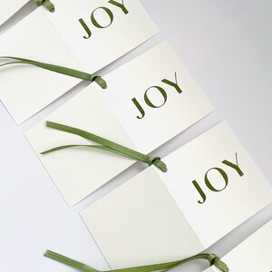 JOY Gift Tags, Set of 5 JOY Tags, Hand Stamped Gift Tags, Folded Gift ...