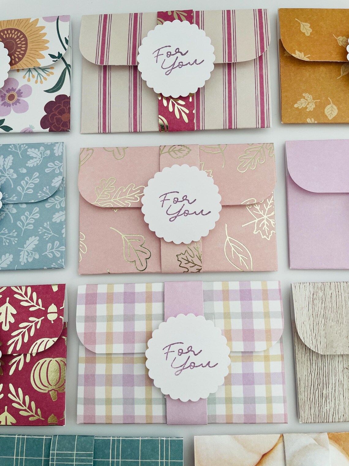Gift Card Envelopes | Set of 6 or 8 Mini Envelopes With “for You” Tags ...