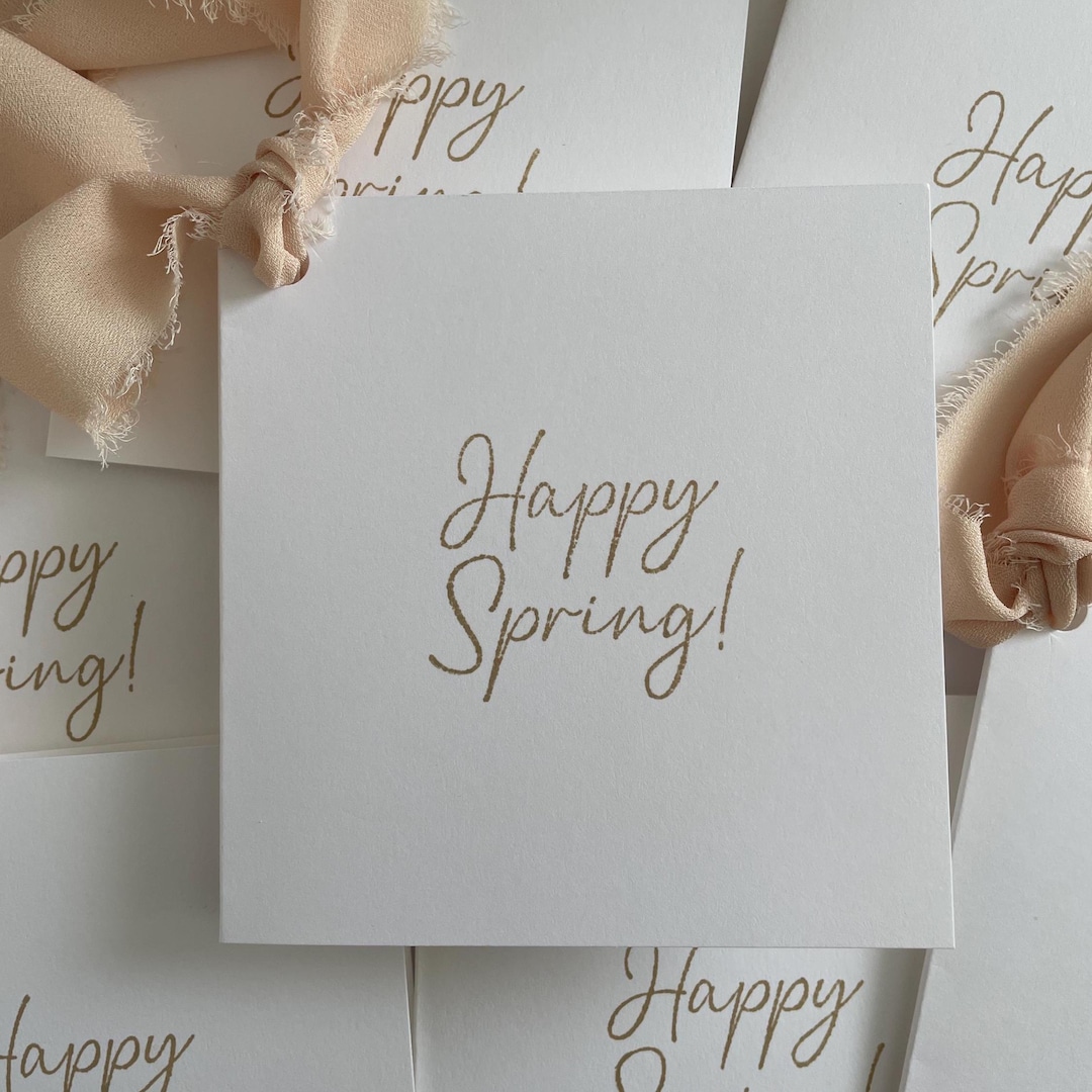 Elegant Gift Tags | Set of 4 "happy Spring" Favor Tags | Handmade ...